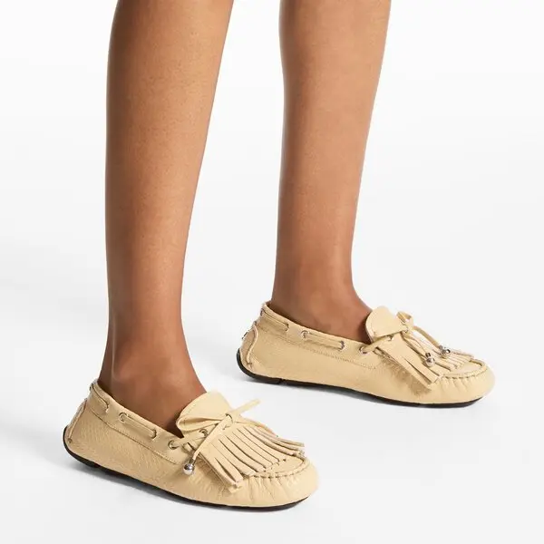 JIMMY CHOO Manon Elaphe Loafers - Corn/silver
