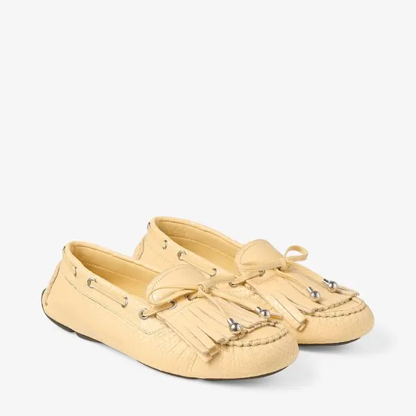 JIMMY CHOO Manon Elaphe Loafers - Corn/silver