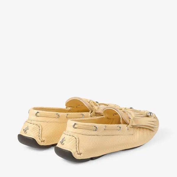 JIMMY CHOO Manon Elaphe Loafers - Corn/silver