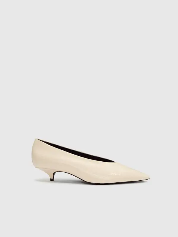 REFORMATION Calista Kitten Heel Pump - Ivory