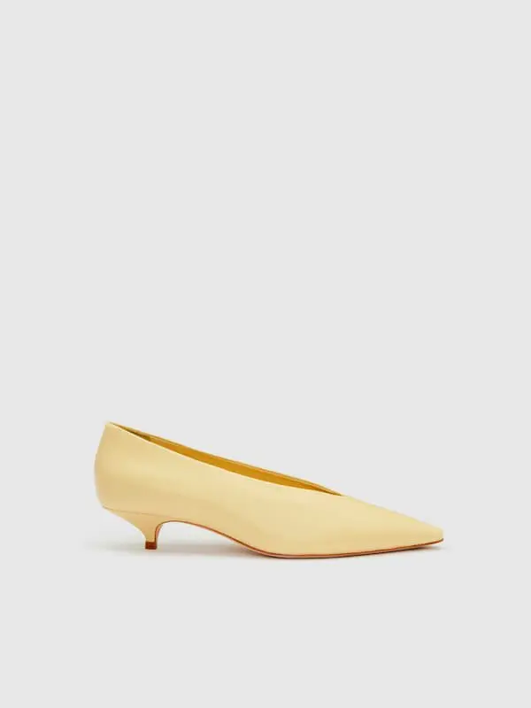 REFORMATION Calista Kitten Heel Pump - Yellow