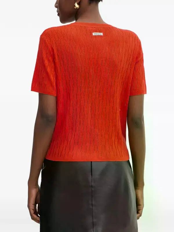 Patrizia Pepe Cable-knit Short Sleeve Sweater