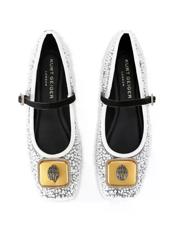 Kurt Geiger Pimlico Sequin Buckle Ballet Flats
