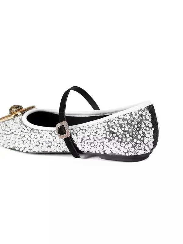 Kurt Geiger Pimlico Sequin Buckle Ballet Flats