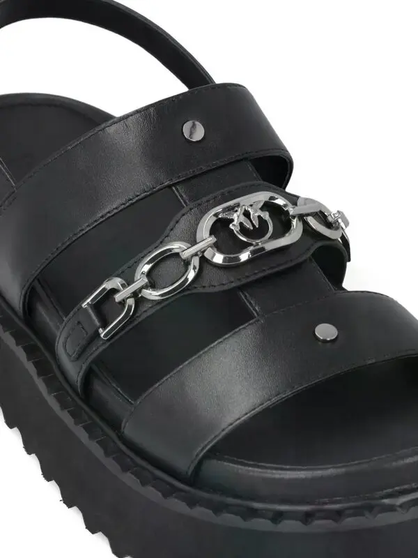 Pinko Chain-detail Leather Sandals
