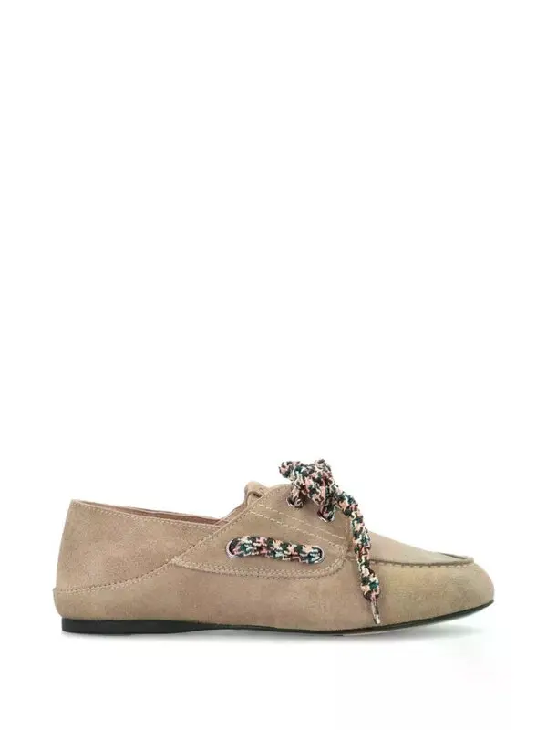 Pinko Woven Lace-up Loafers - Neutrals