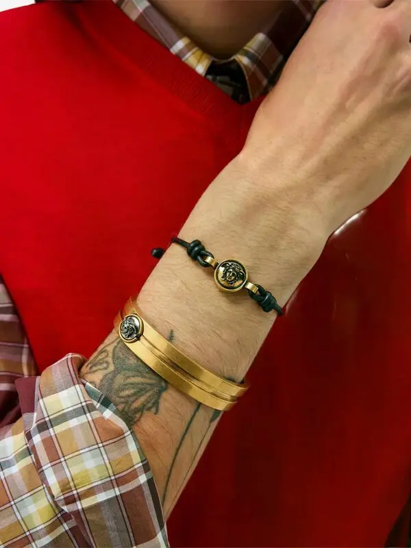 Versace Medusa Leather Bracelet - Gold