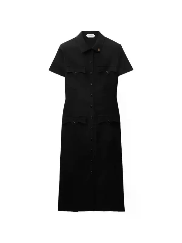 Versace Buttoned Pocket Dress - Black