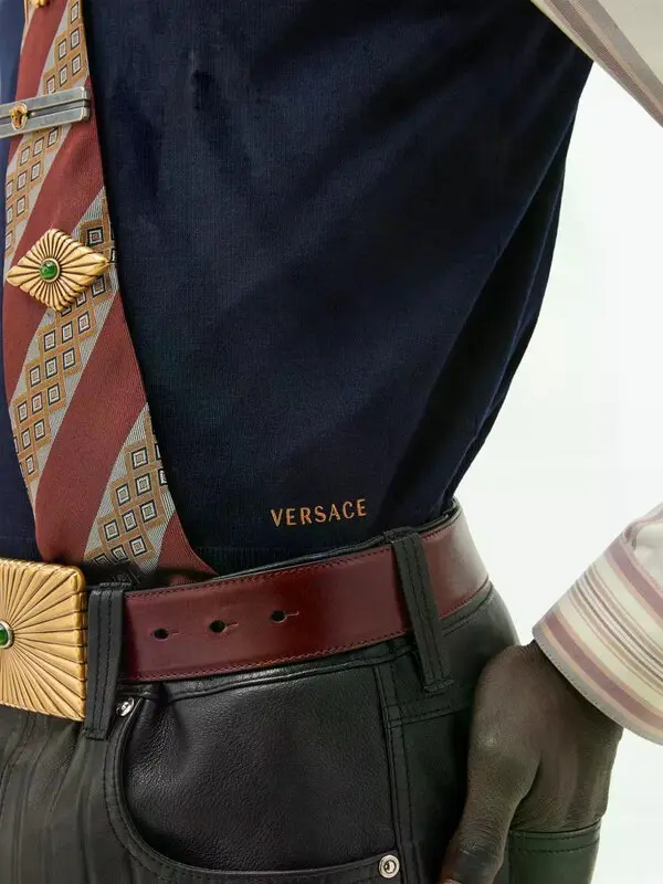 Versace Embroidered Wool Knit Vest