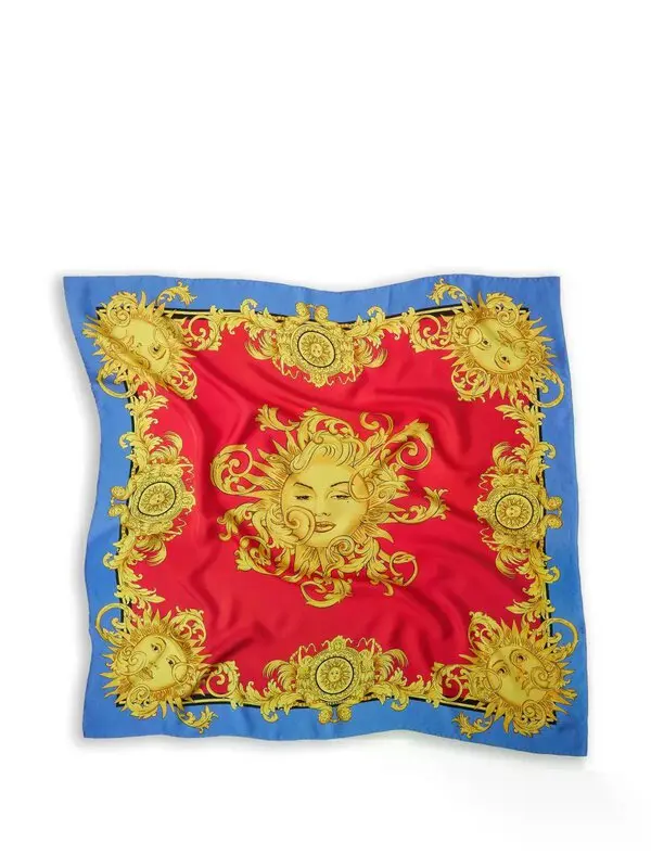 Versace Printed Silk Twill Scarf 90 Cm - Red