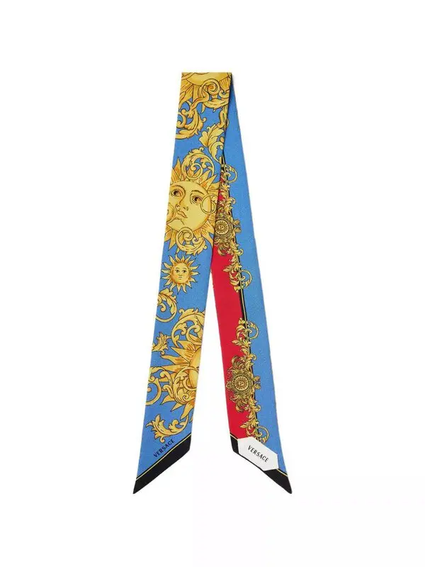 Versace Printed Silk Twill Ribbon - Blue