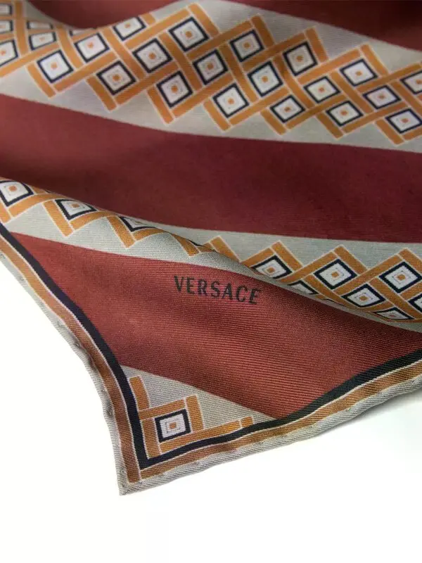 Versace Printed Silk Twill Pocket Square