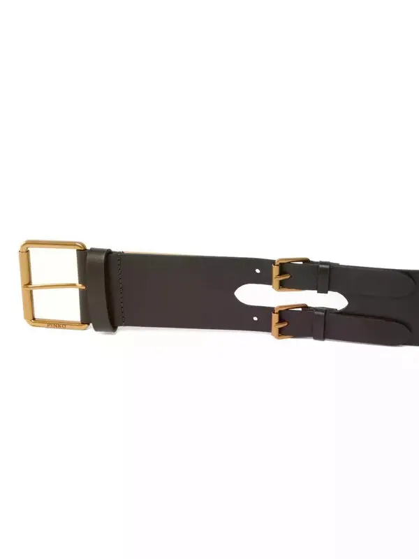 Pinko Buckle Leather Belt - Brown