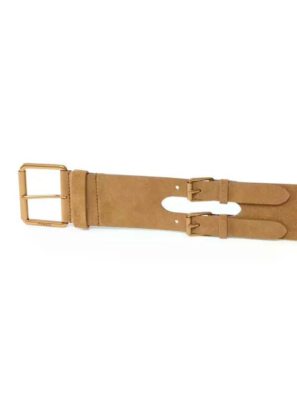 Pinko Buckle Leather Belt - Neutrals