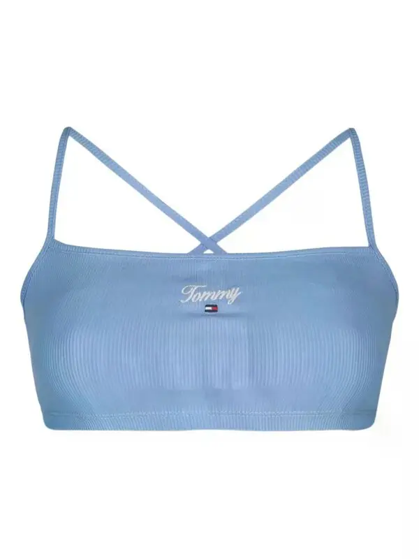 Tommy Hilfiger Ribbed Cross-back T-shirt - Blue