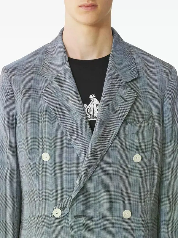 LANVIN Double-breasted Checked Blazer