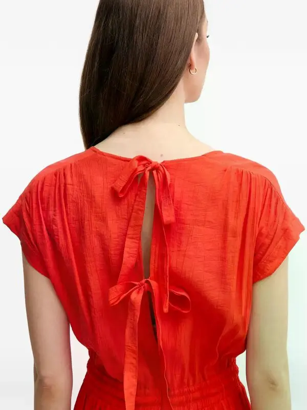 LA PETITE FRANÇAISE V-neck Midi Dress With Drawstring