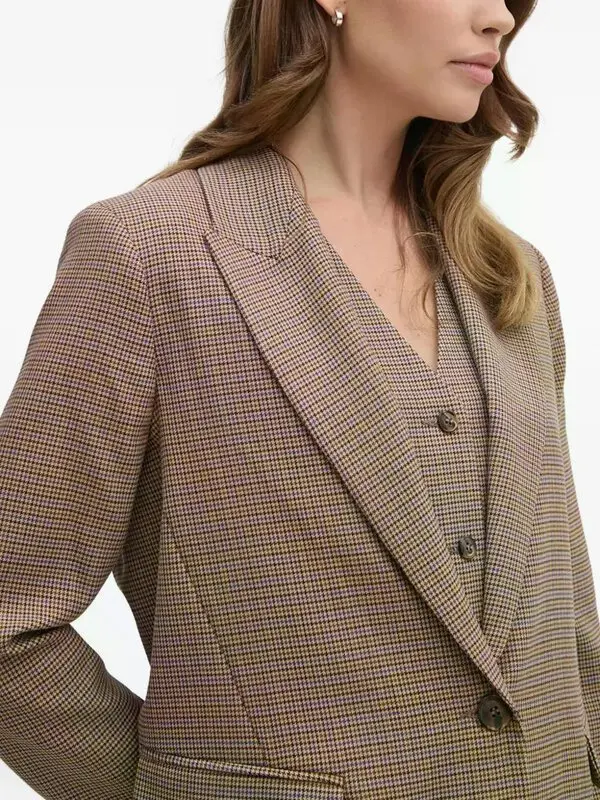 LA PETITE FRANÇAISE Vaillante Houndstooth Blazer