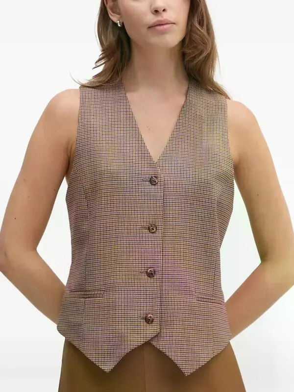 LA PETITE FRANÇAISE Houndstooth Waistcoat