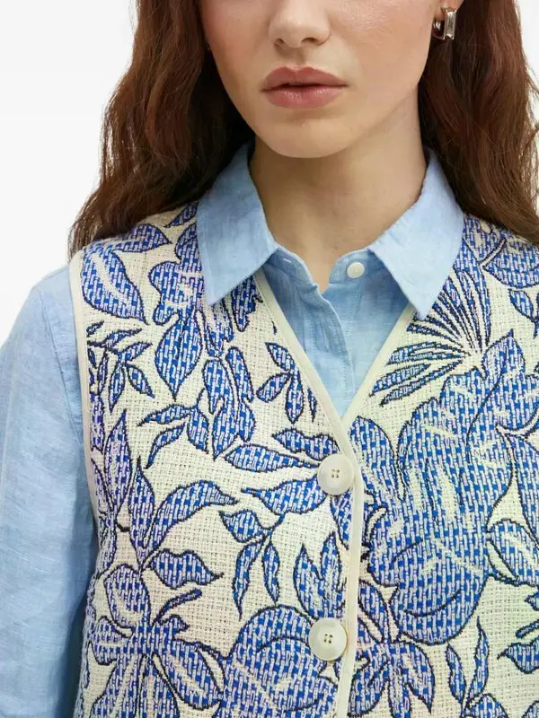 LA PETITE FRANÇAISE Floral Print Waistcoat