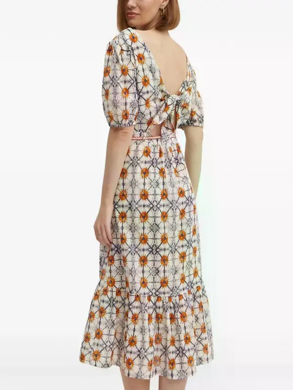 LA PETITE FRANÇAISE Printed Tie Midi Dress