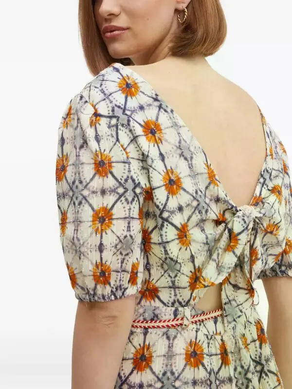 LA PETITE FRANÇAISE Printed Tie Midi Dress
