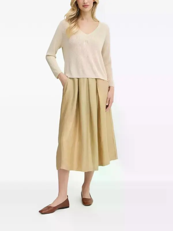 LA PETITE FRANÇAISE Josephine Pleated Midi Skirt
