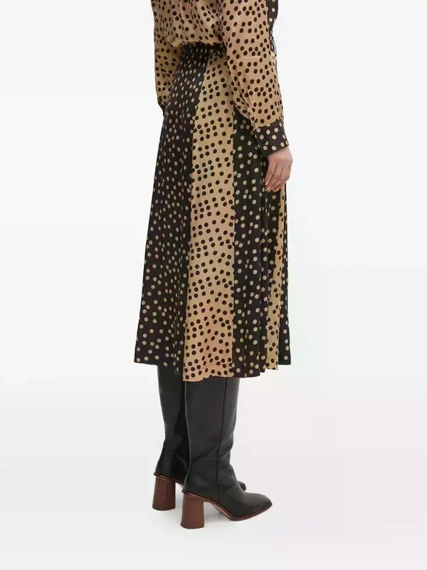 LA PETITE FRANÇAISE Polka-dot Midi Skirt