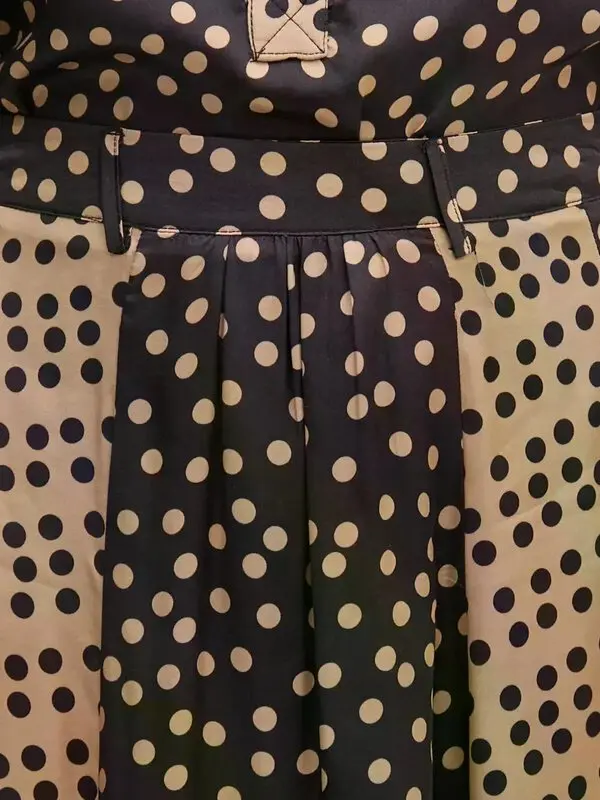LA PETITE FRANÇAISE Polka-dot Midi Skirt