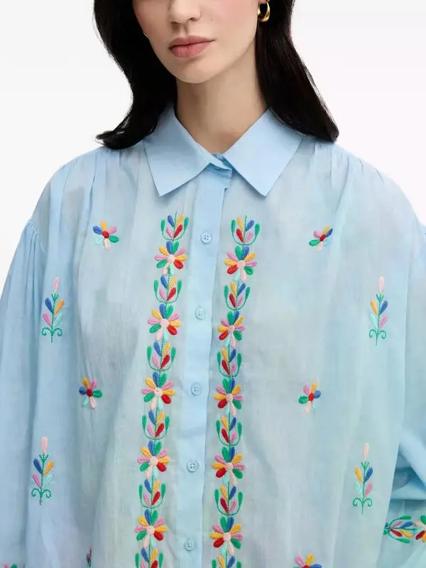 LA PETITE FRANÇAISE Embroidered Button-down Shirt