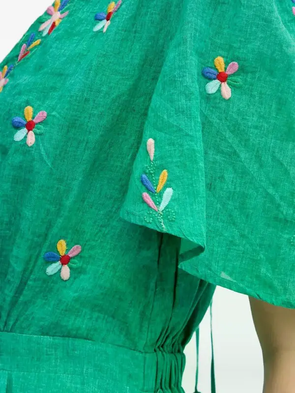 LA PETITE FRANÇAISE Rachele Embroidered V-neck Maxi Dress