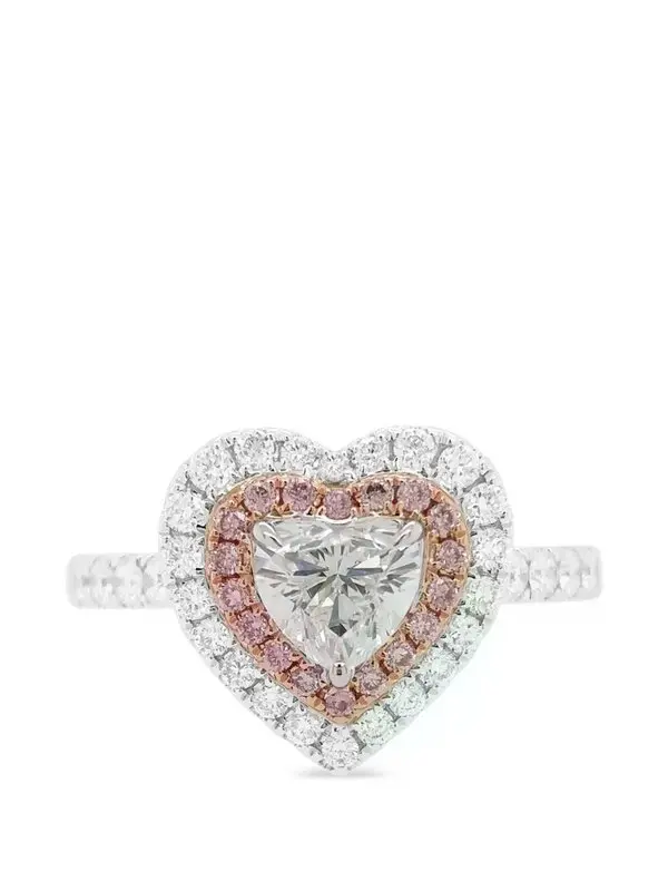 HYT JEWELRY 18kt White Gold Diamond Heart Ring - Silver