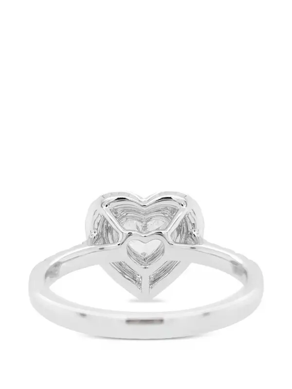 HYT JEWELRY 18kt White Gold Diamond Heart Ring