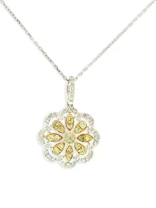 HYT JEWELRY Floral-pendant Diamond Necklace - Yellow