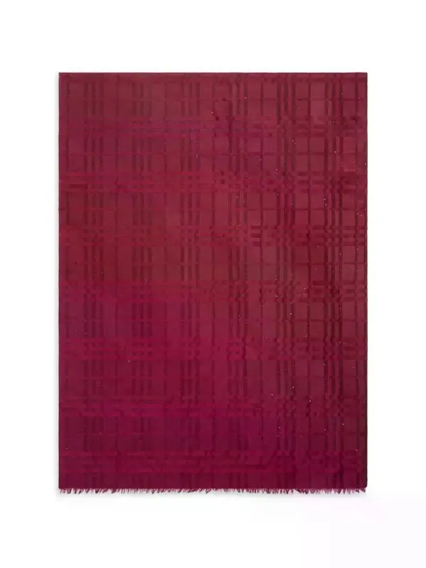 Burberry Wide Check Silk Wool Cashmere Scarf - Red