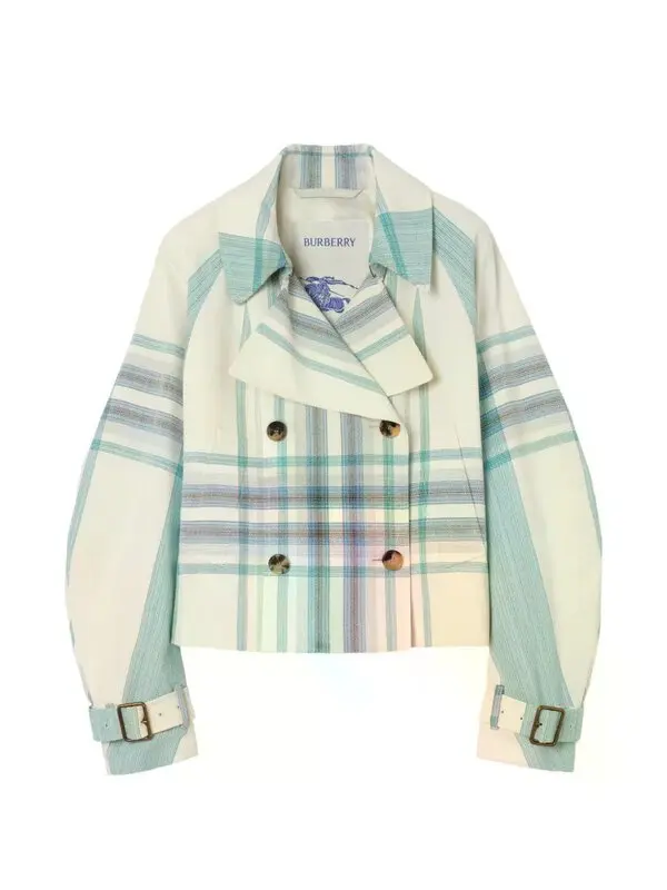 Burberry Cropped Check Ladybrook Trench Jacket