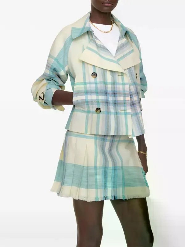 Burberry Cropped Check Ladybrook Trench Jacket