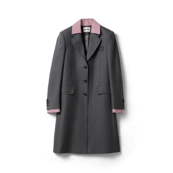 Miu Miu Single-breasted Gabardine Coat