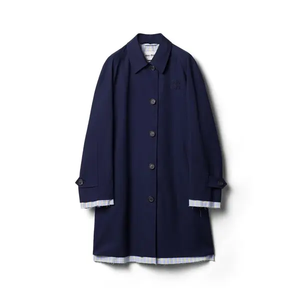 Miu Miu Single-breasted Poplin Coat