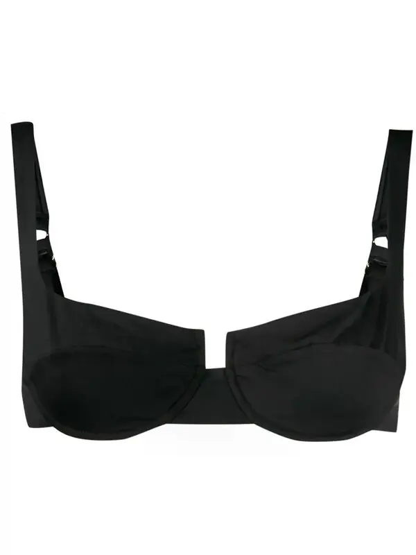 REINA OLGA Brigitte Bikini Top - Black