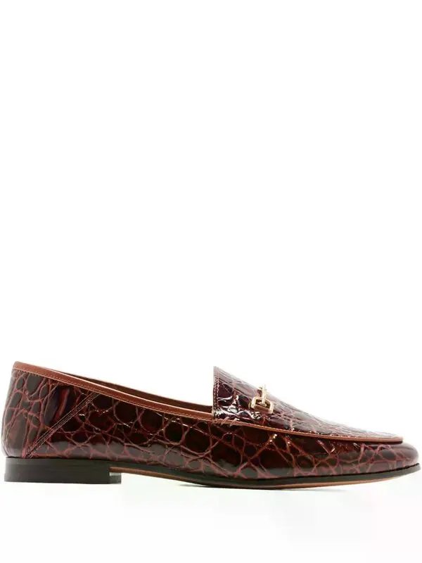 Sam Edelman Croc-effect Leather Loafers - Brown