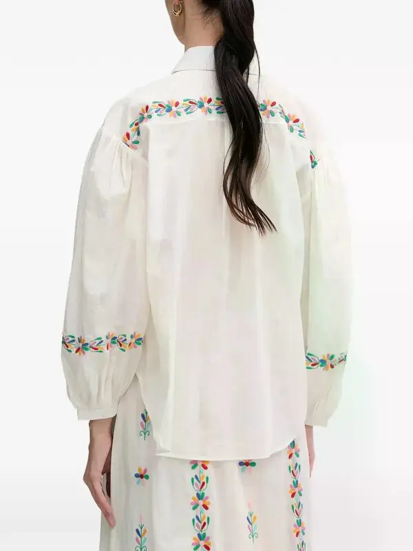 LA PETITE FRANÇAISE Embroidered Cotton Shirt