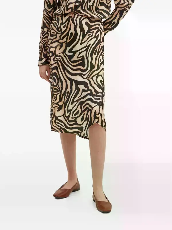 LA PETITE FRANÇAISE Animal-print Tie-waist Midi Skirt - Neutrals