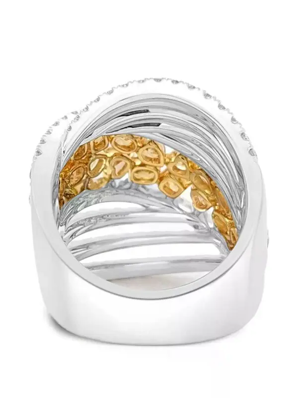 HYT JEWELRY 18kt White Gold Diamond Cocktail Ring