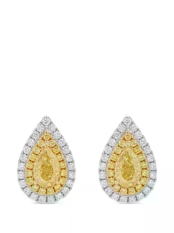 HYT JEWELRY Teardrop Diamond Earrings - Silver