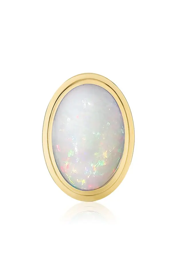 Goshwara 18k Yellow Gold Opal Oval Cabochon Ring - White