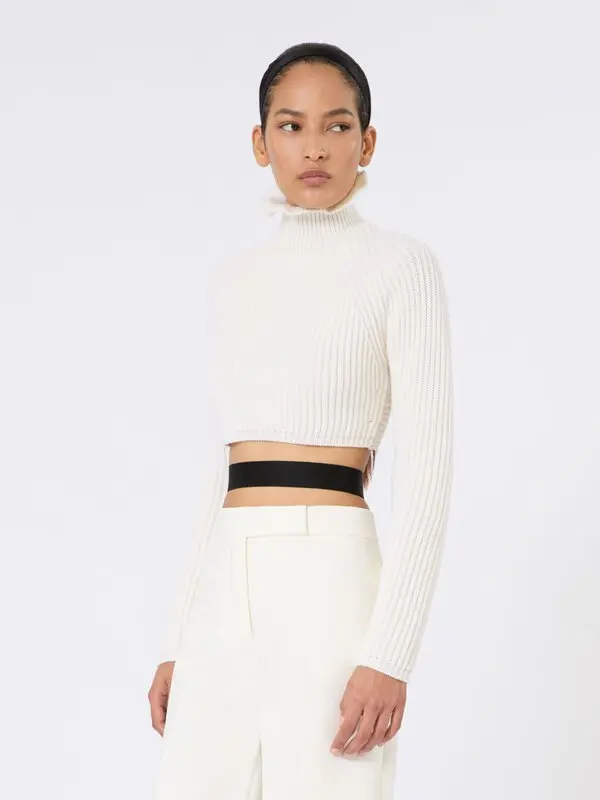 Max Mara Cotton Cordonnet Cropped Jumper
