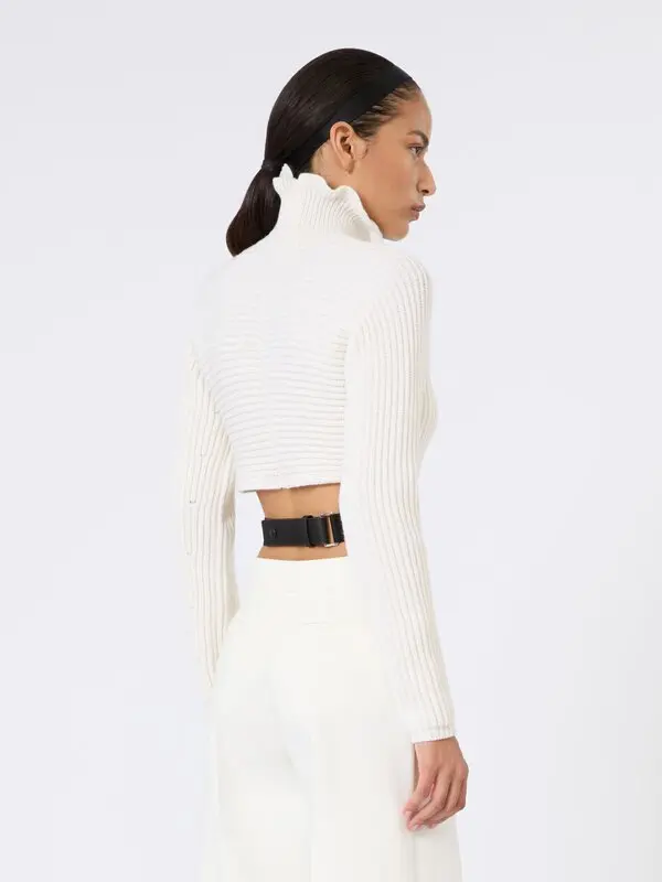 Max Mara Cotton Cordonnet Cropped Jumper