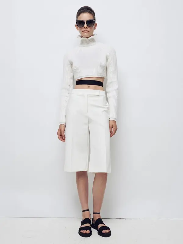 Max Mara Cotton Cordonnet Cropped Jumper