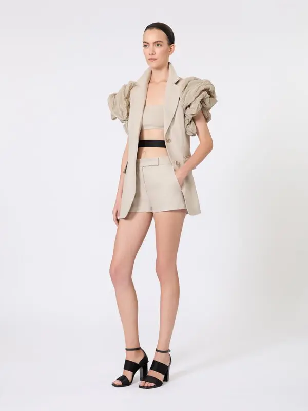 Max Mara Linen Basketweave Shorts